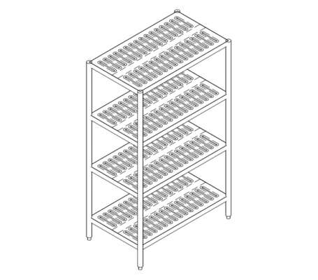 CUSTOM S/Steel 4 Tier Rack Slatted - Kitchen Arena Vietnam